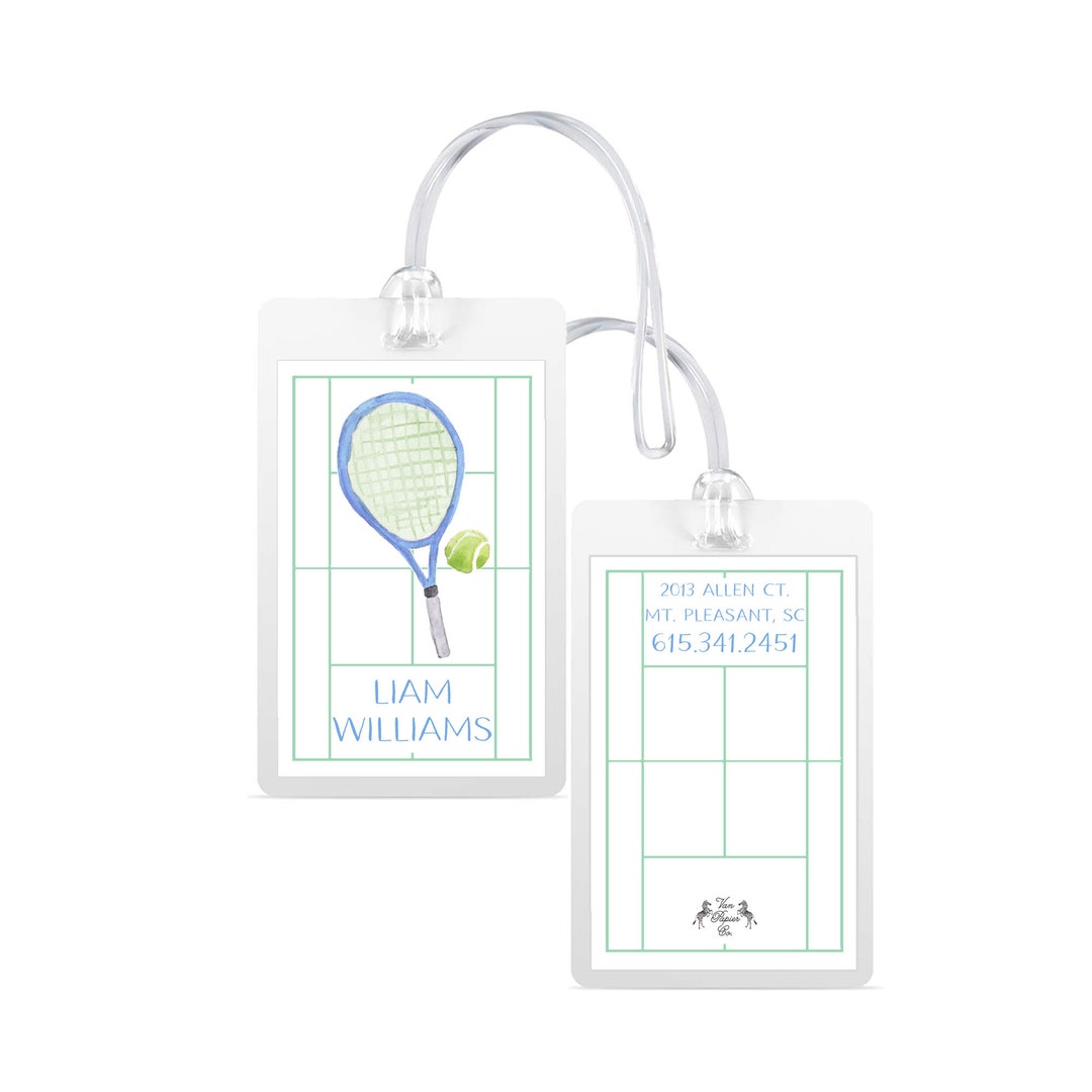 Boys Tennis Bag Tag | Tennis Bag Tag | Tennis Luggage Tag | Tennis Ball ...