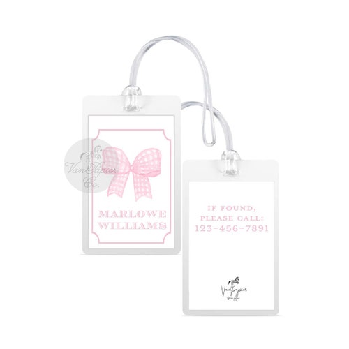 Watercolor Bonnet Luggage Tag // Diaper Bag // Tbbc // - Etsy