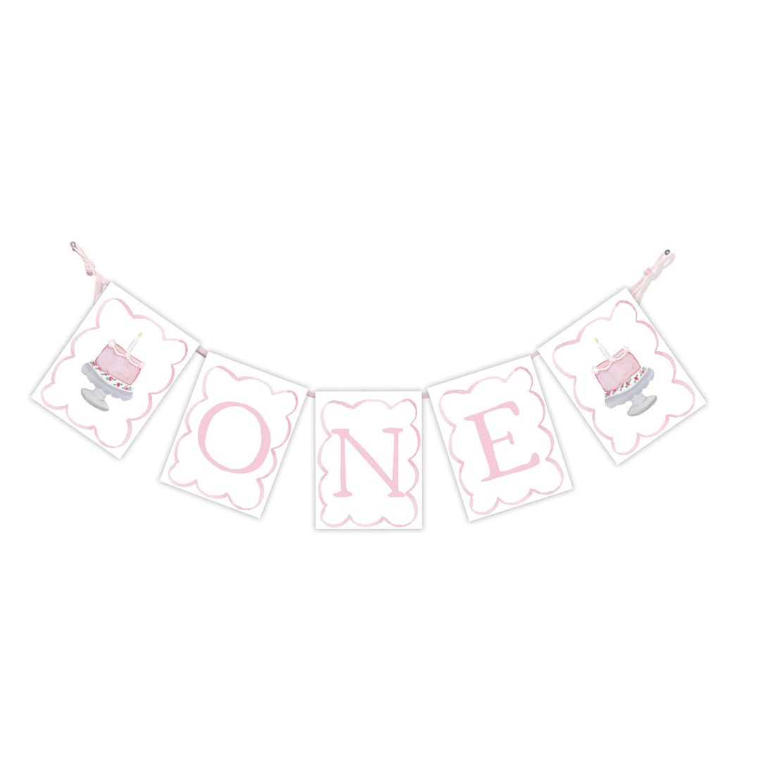 Girls 1st Birthday Banner | First Birthday Banner | Birthday Pennant ...