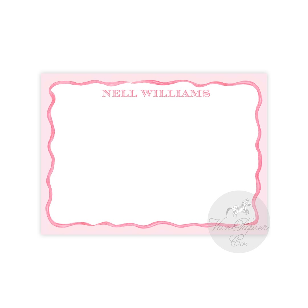 Two Tone Pink Wave Stationery Set | Stationery Set | Watercolor ...