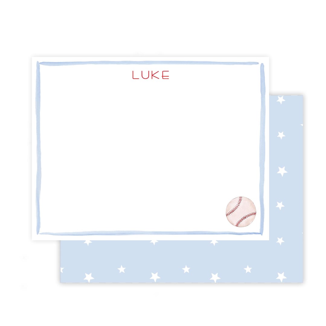 Watercolor Baseball Notecards | Baseball Stationery | Boys Stationery ...