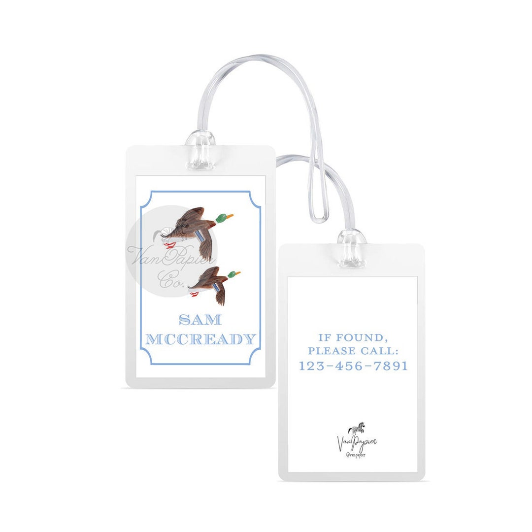 Boys Ducks Bag Tag | Ducks Bag Tag | Ducks Luggage Tag | Crest Bag Tag ...