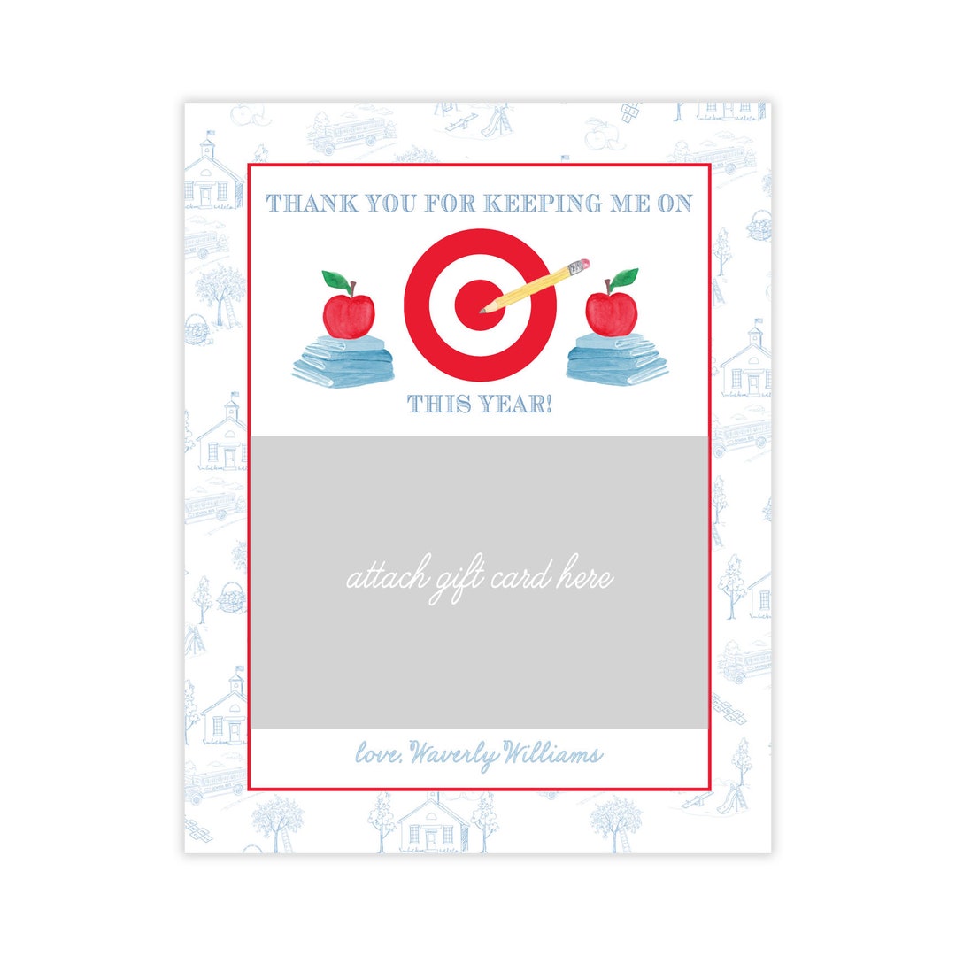 PRINTABLE Teacher Appreciation Gift Card Holder | Target Gift Card ...