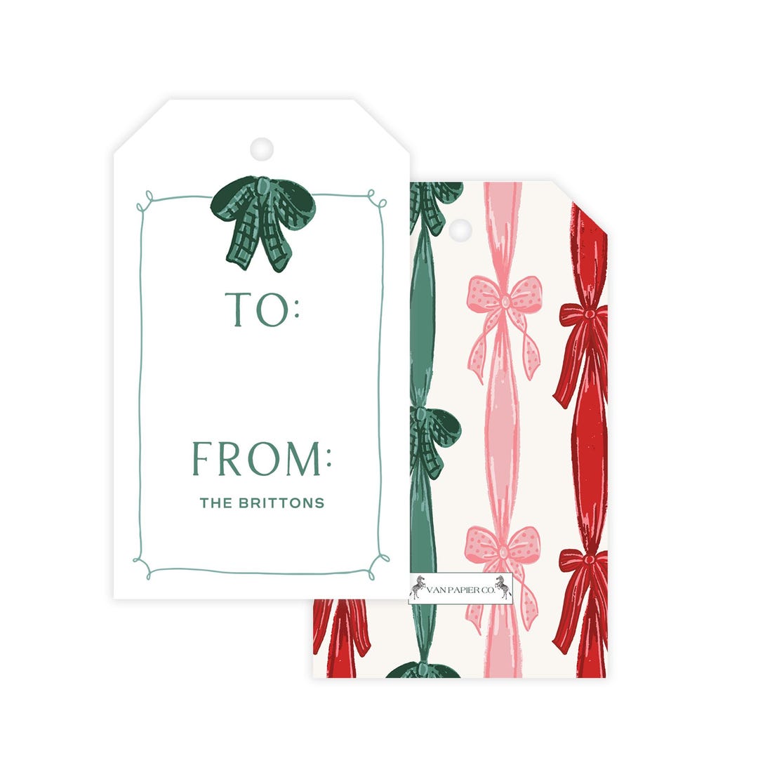 Multi Bows Holiday Gift Tags| Christmas Gift Tags | Holiday Gift Tags ...