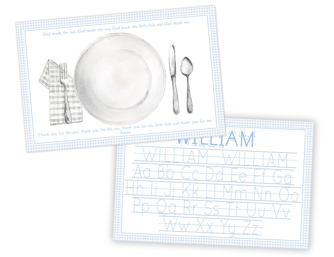 Kids Placemat | Laminated Placemat | Personalized Placemat for Kids ...