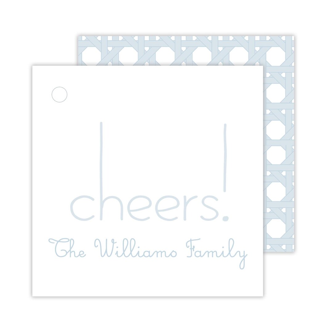 Rattan Cheers Gift Tag | Custom Cheers Gift Tags | Gift Enclosure Cards ...