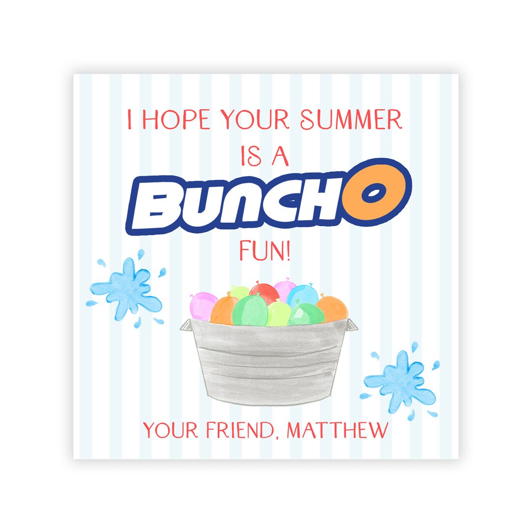 Water Balloon Summer Tag, Buncho Fun, End of School Tag, Summer Tag ...