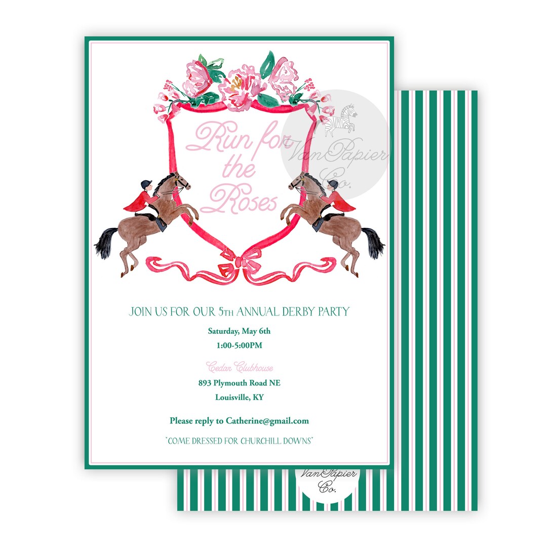 Watercolor Derby Party Invitations | Derby Party | Kentucky Derby ...