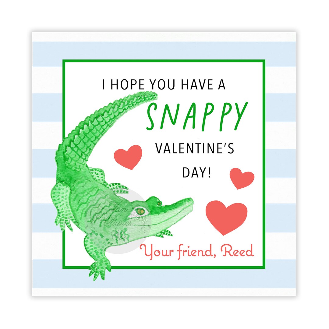 DIGITAL Watercolor Snappy Valentine's Day, Valentine Class Tags ...