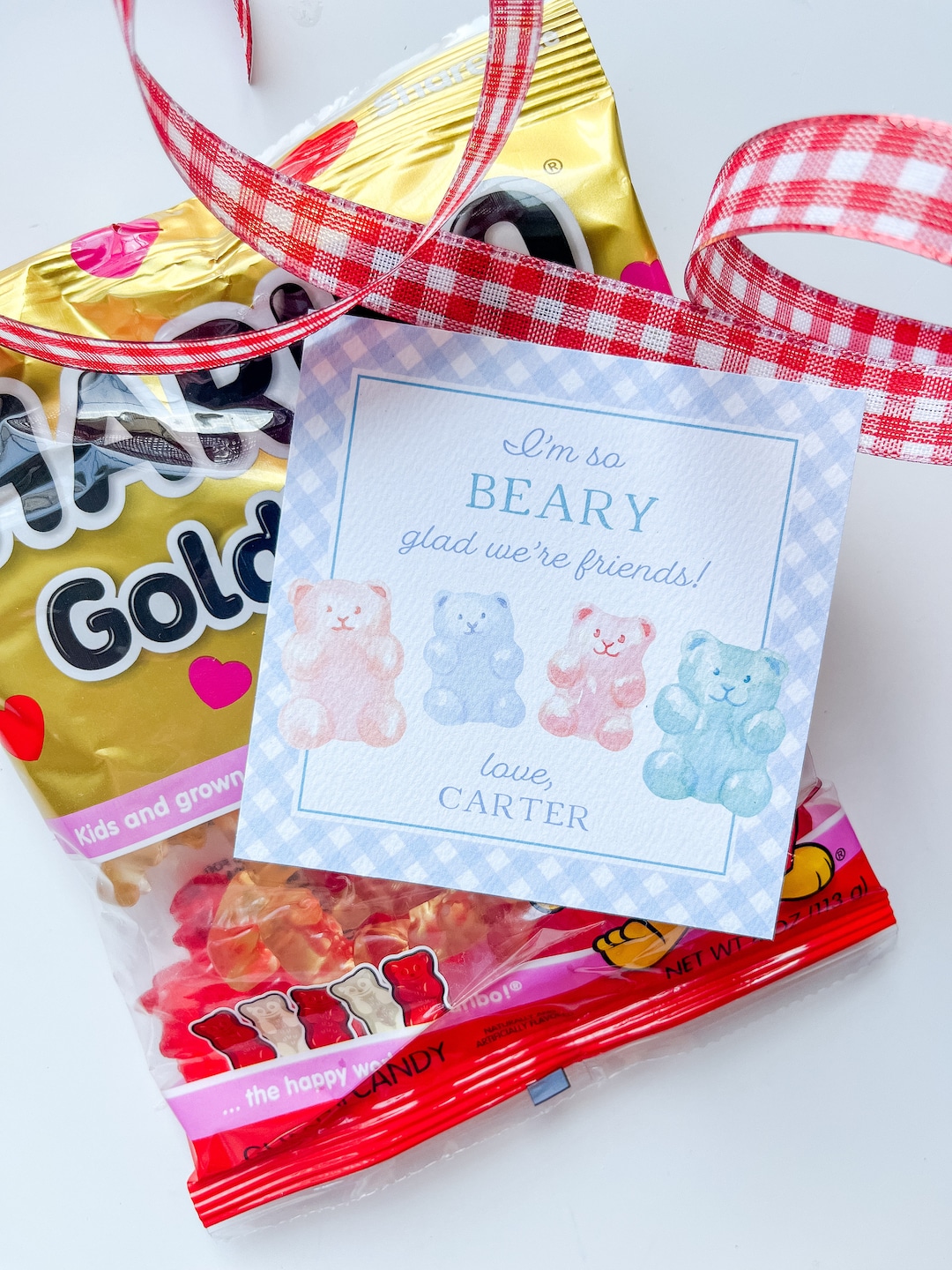 Beary Good Friend Valentine, Watercolor Gummy Bear Valentine, Valentine ...