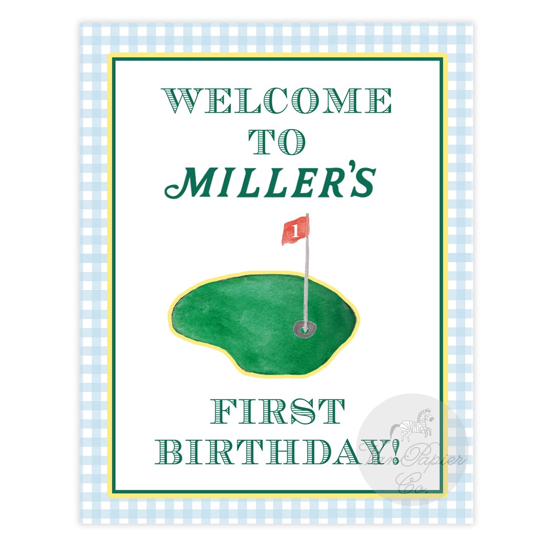 Hole-in-one Welcome Sign | Master's Birthday | Golf Themed Birthday ...
