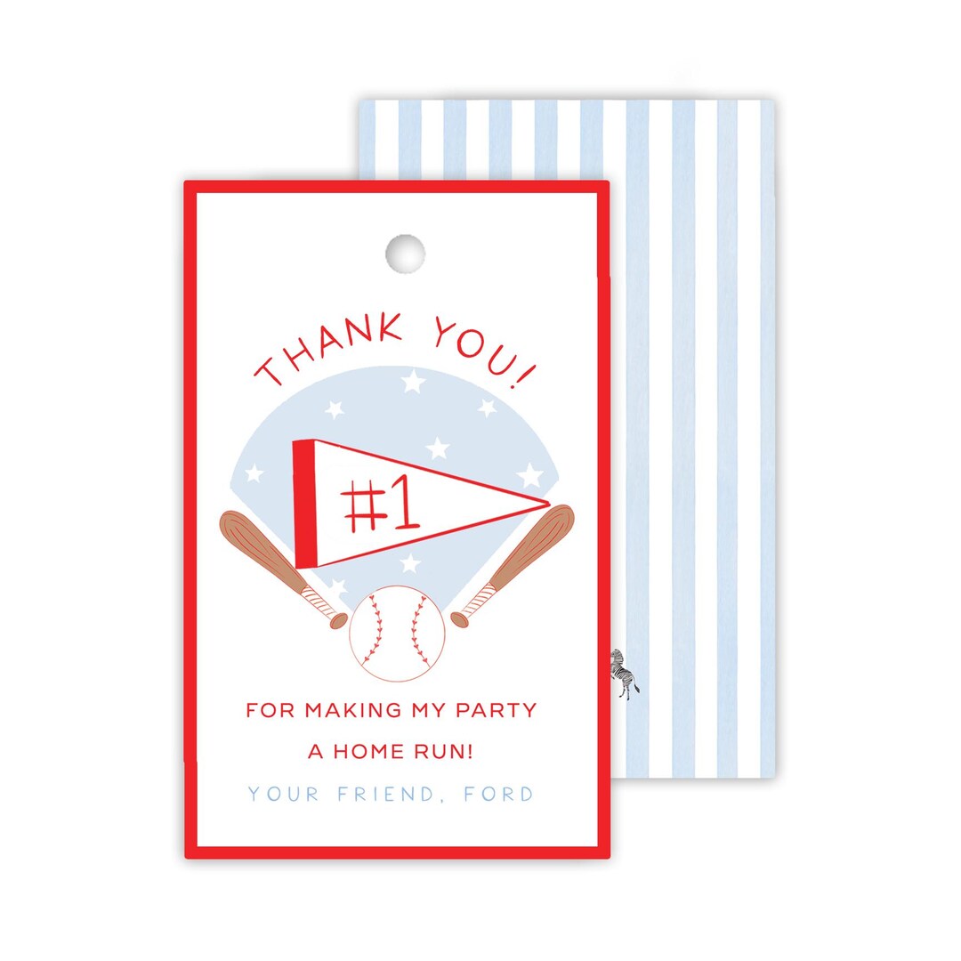 Baseball Party Favor Tags | Digital File or Printed Tags | Home Run ...