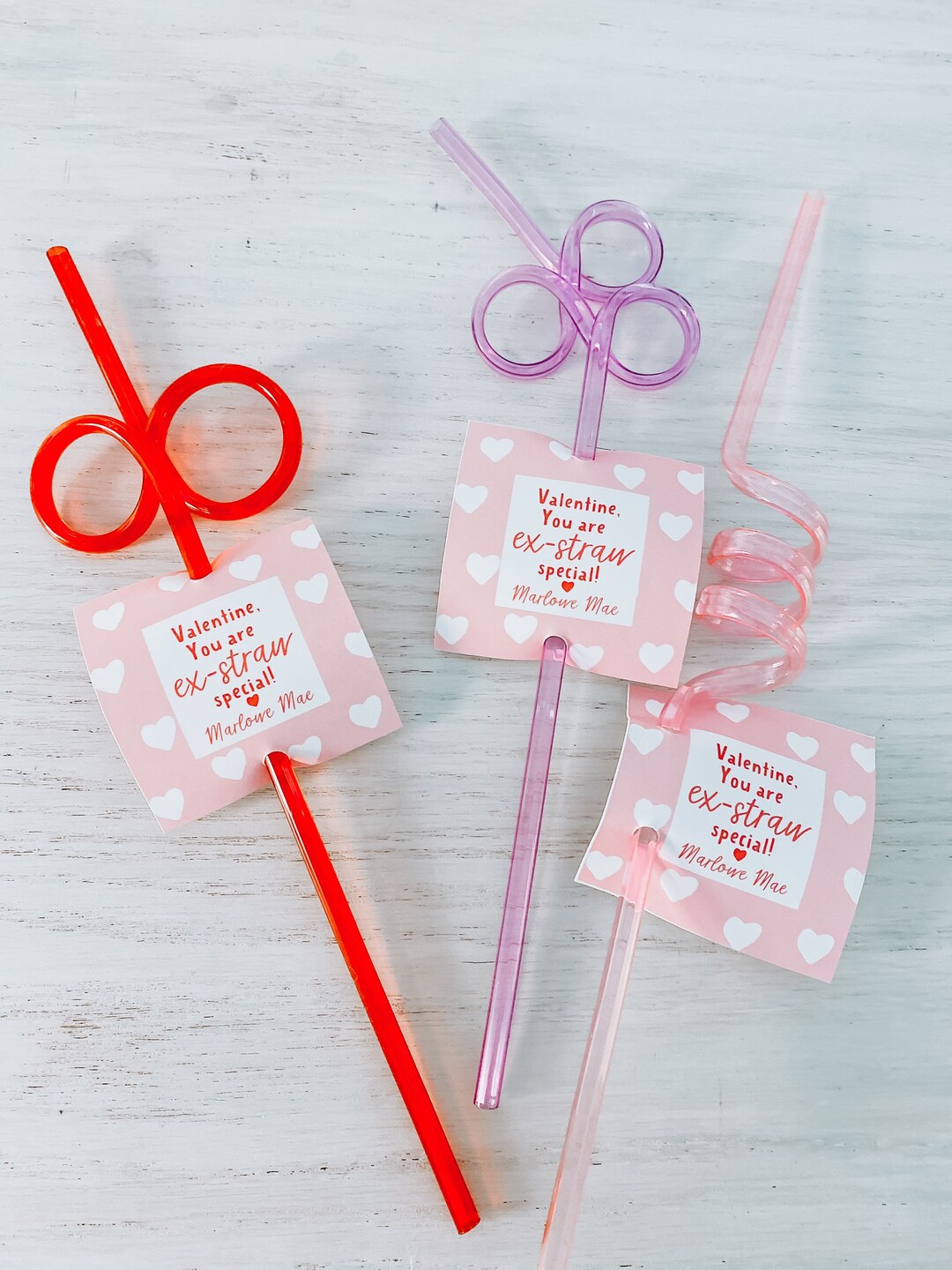 DIGITAL Watercolor Ex-straw Special Valentine, Valentine Class Tags ...