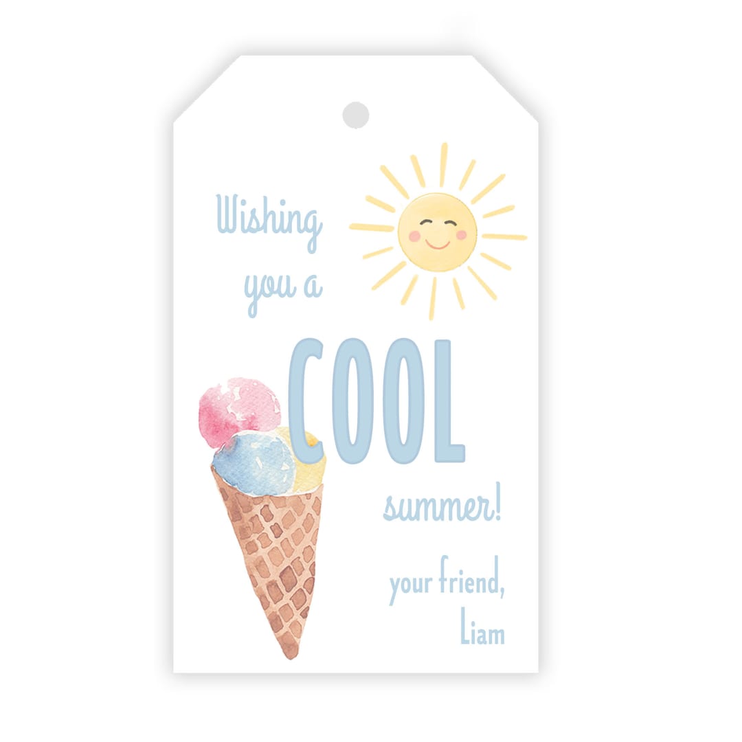 PRINTABLE Watercolor Ice Cream Summer Tag, Ice Cream Favor Tag, End of ...