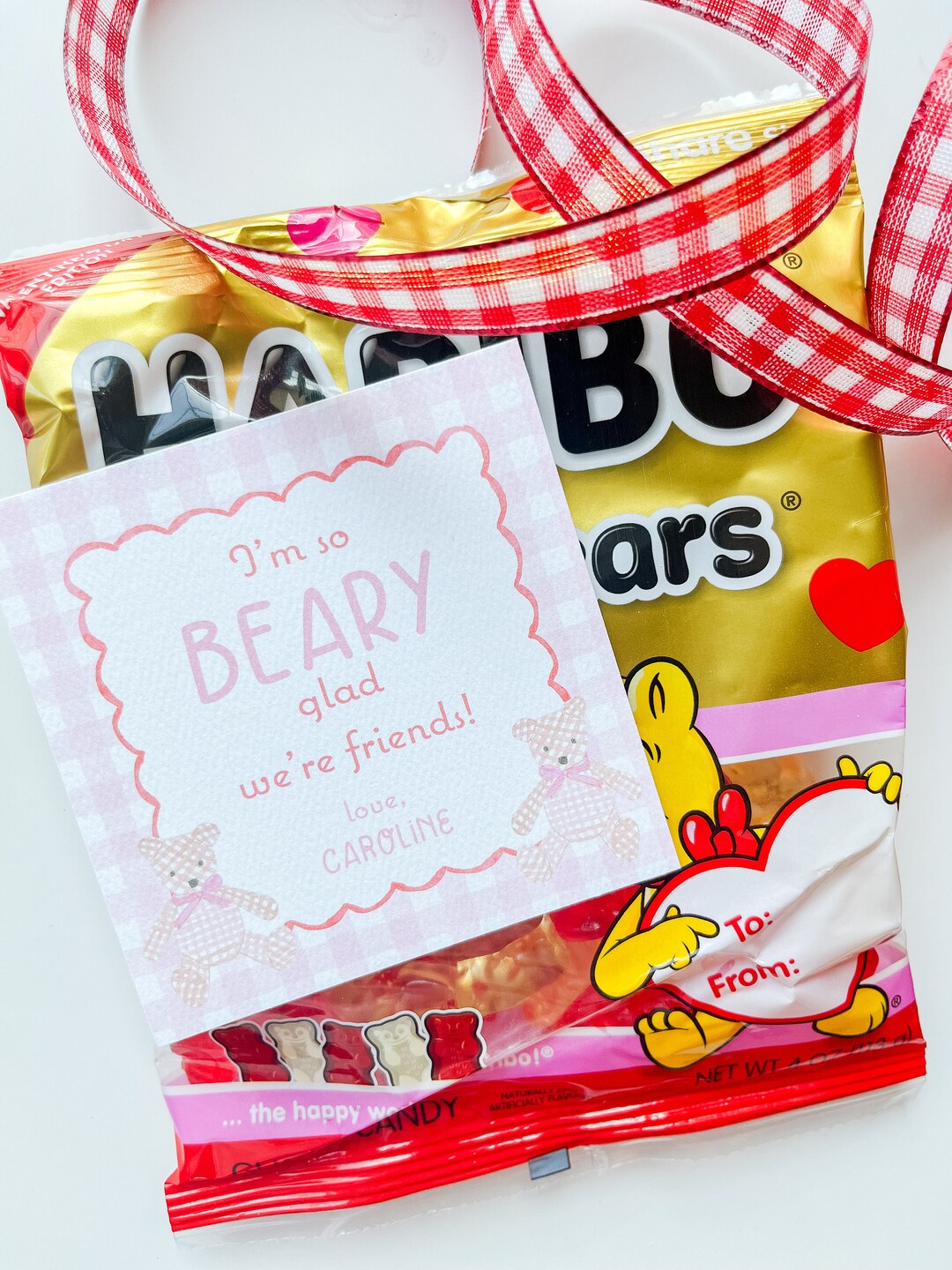 Watercolor Beary Glad We're Friends Valentine, Valentine Class Tags ...