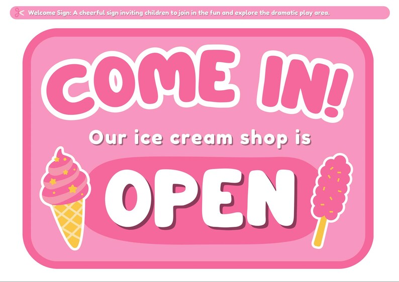 Ice Cream Dramatic Play Center | Printable Pretend Play Shop for ...