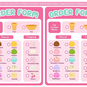 Ice Cream Dramatic Play Center | Printable Pretend Play Shop for ...