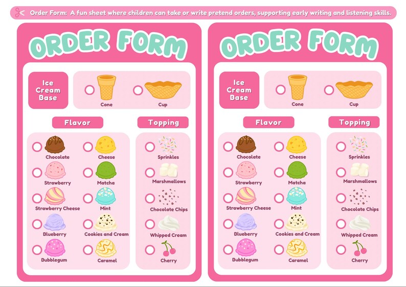 Ice Cream Dramatic Play Center | Printable Pretend Play Shop for ...