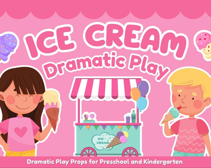 PRINTABLE Ice Cream Shop Dramatic Play Kit | Summer Activity ...