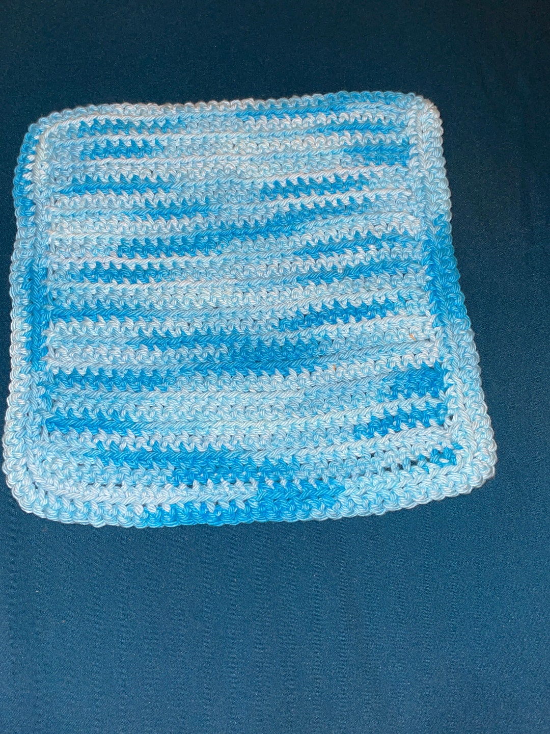 Blue Extra Large Homemade Washcloth - Etsy
