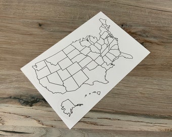 Us Sticker Map - Etsy