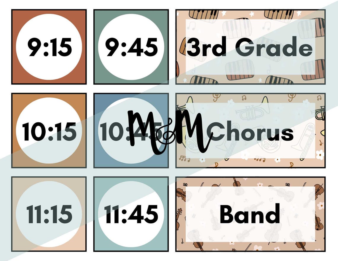 Boho Neutral: Pocket Chart Schedule Cards DIGITAL DOWNLOAD - Etsy