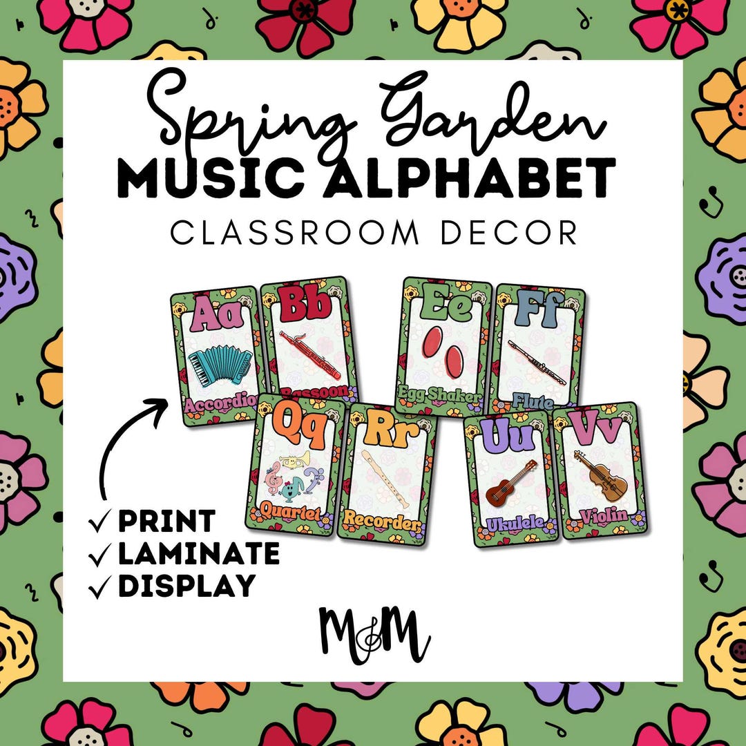Spring Garden: Music Alphabet DIGITAL DOWNLOAD - Etsy