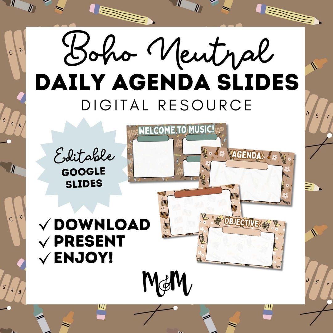 Boho Neutral: Agenda Slides DIGITAL DOWNLOAD - Etsy