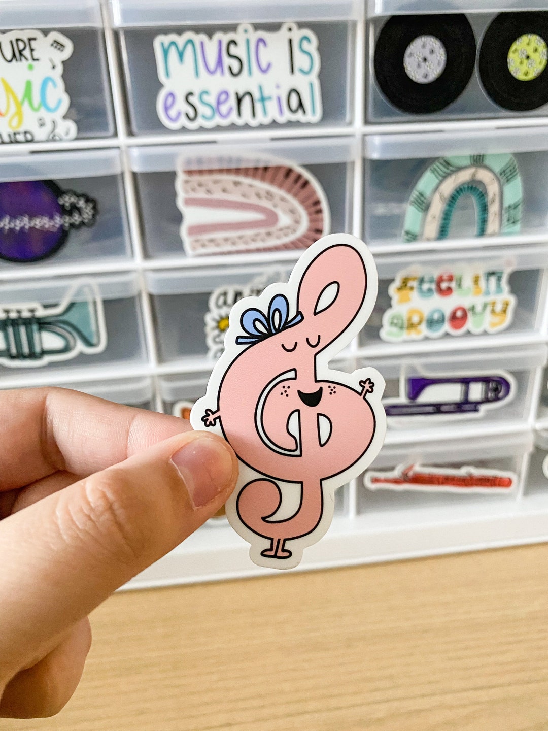 Treble Clef Character Sticker Music Teacher Music Educator - Etsy