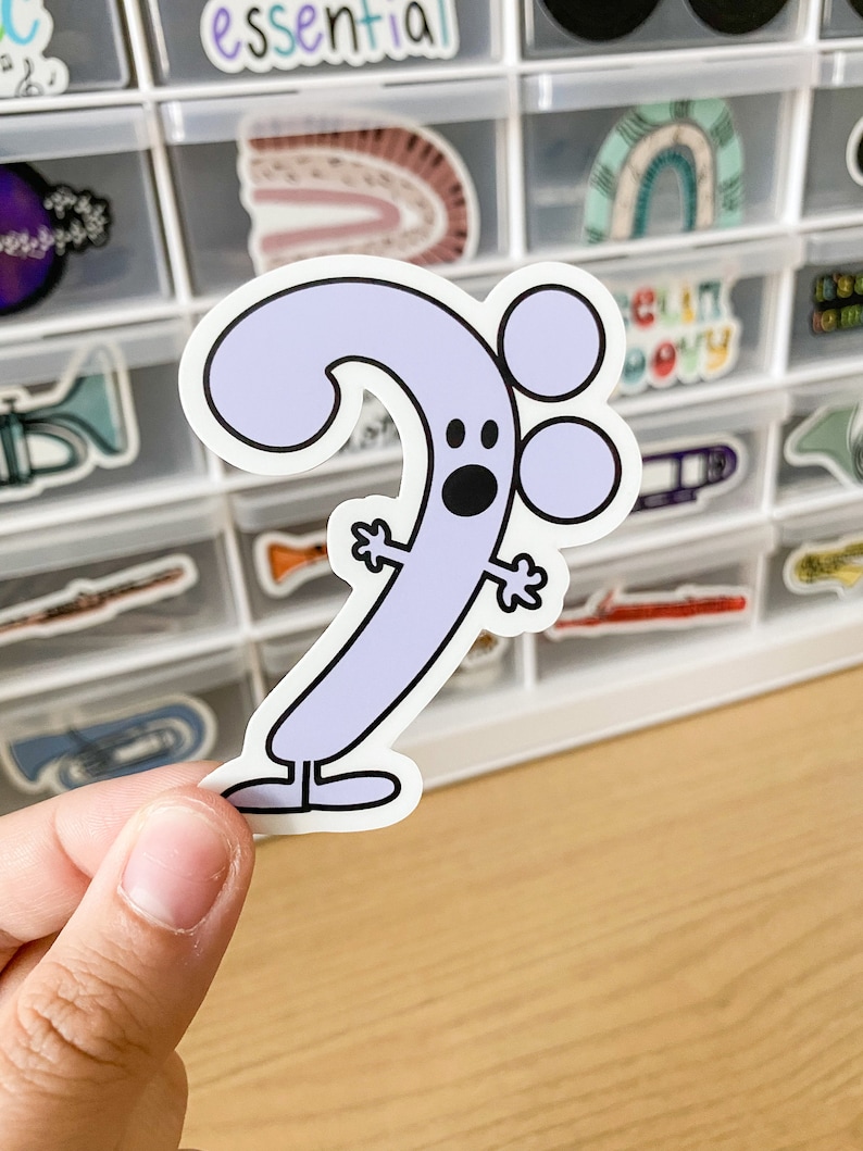 Bass Clef Character Sticker | Bass Clef Sticker, Little Miss Character ...