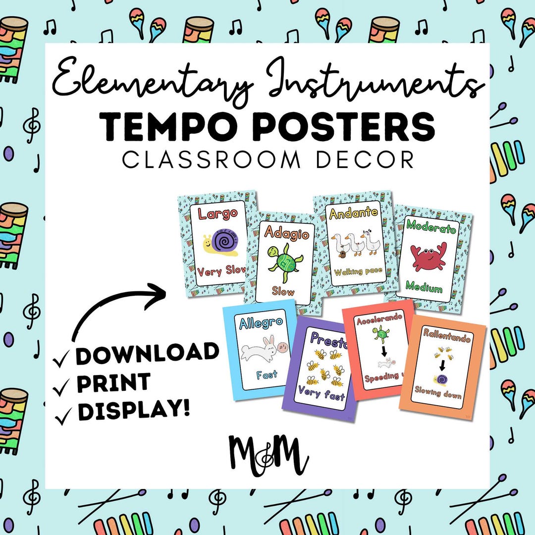 Elementary Instruments: Tempo Posters DIGITAL DOWNLOAD - Etsy