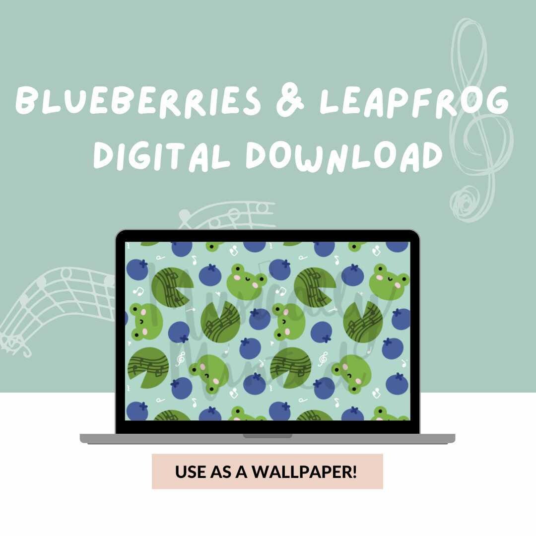 Blueberries and Leap Frog Wallpaper DIGITAL DOWNLOAD - Etsy