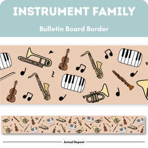 Instrument Family Bulletin Board Border | Music Classroom Decor, Music ...