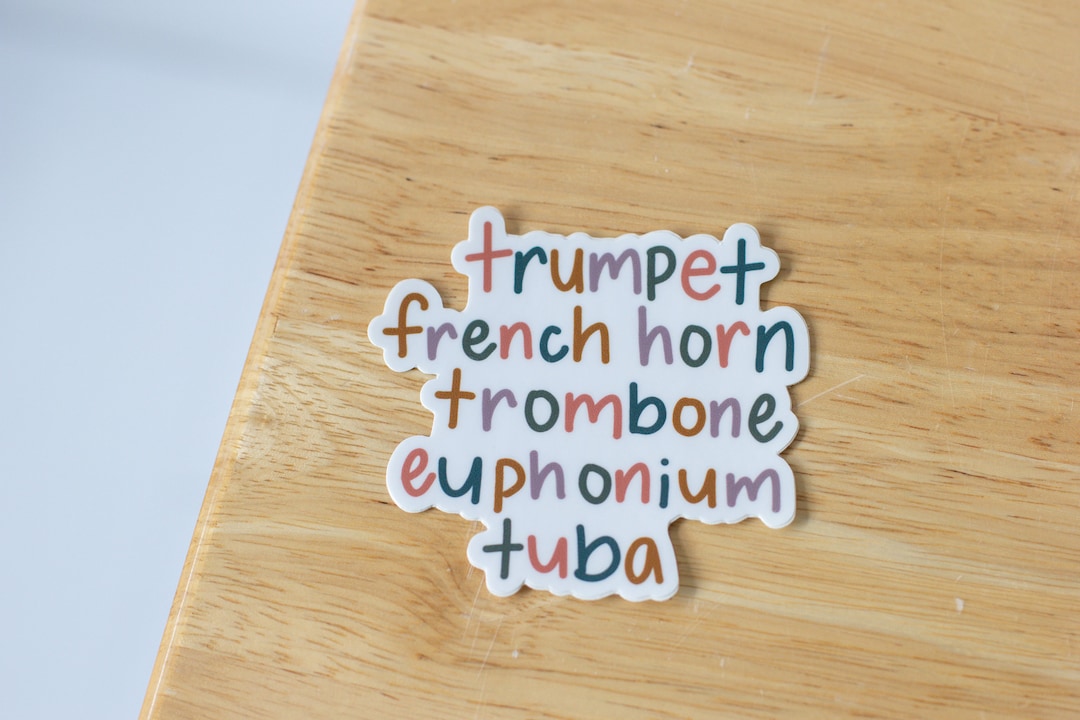 Brass Instruments Sticker | Brass Sticker, Band Student, Band Teacher ...