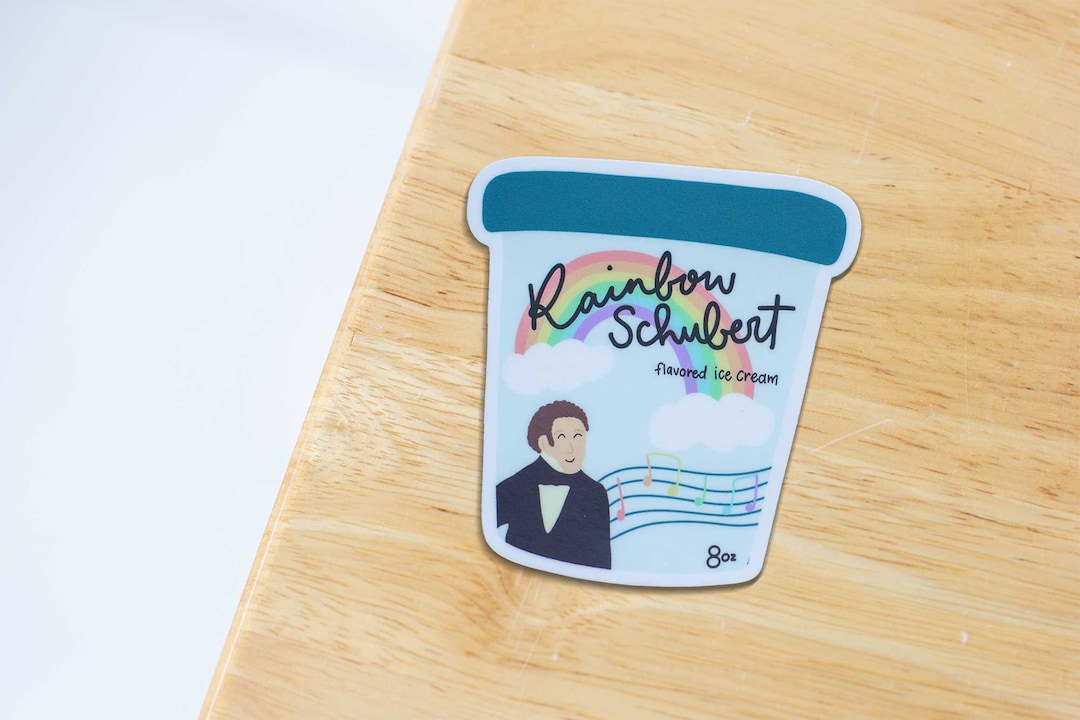 Rainbow Schubert Ice Cream Sticker | Music Composers, Music Educator ...
