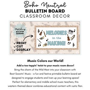 Boho Neutral: Bulletin Board DIGITAL DOWNLOAD - Etsy