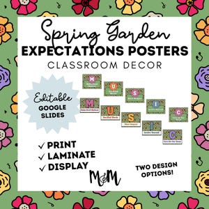 Spring Garden: Classroom Expectation Posters DIGITAL DOWNLOAD - Etsy Canada