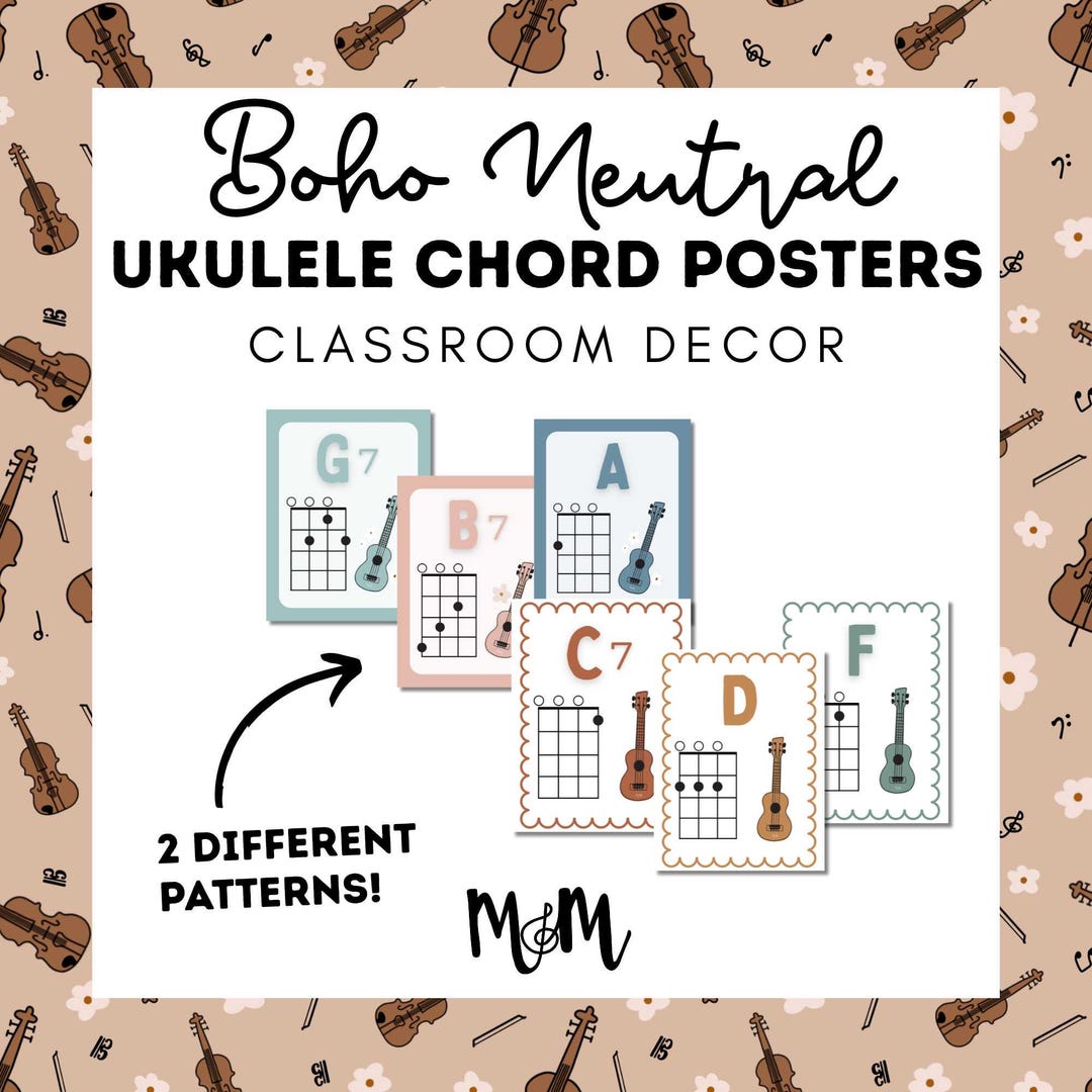 Boho Neutral: Ukulele Chord Posters DIGITAL DOWNLOAD - Etsy