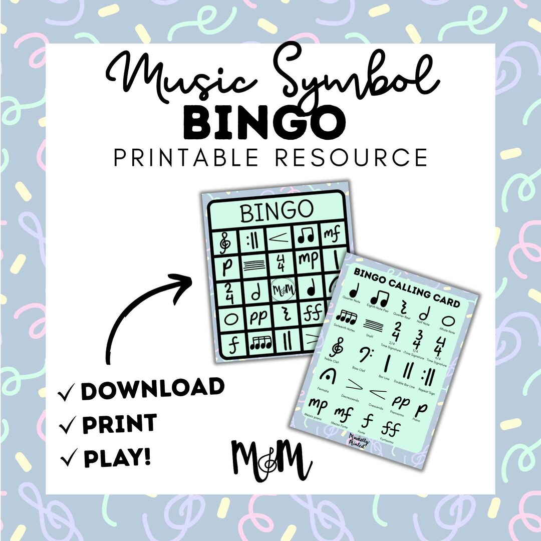 Musically Minted: Music Symbol Bingo | Student Music Bingo Cards ...