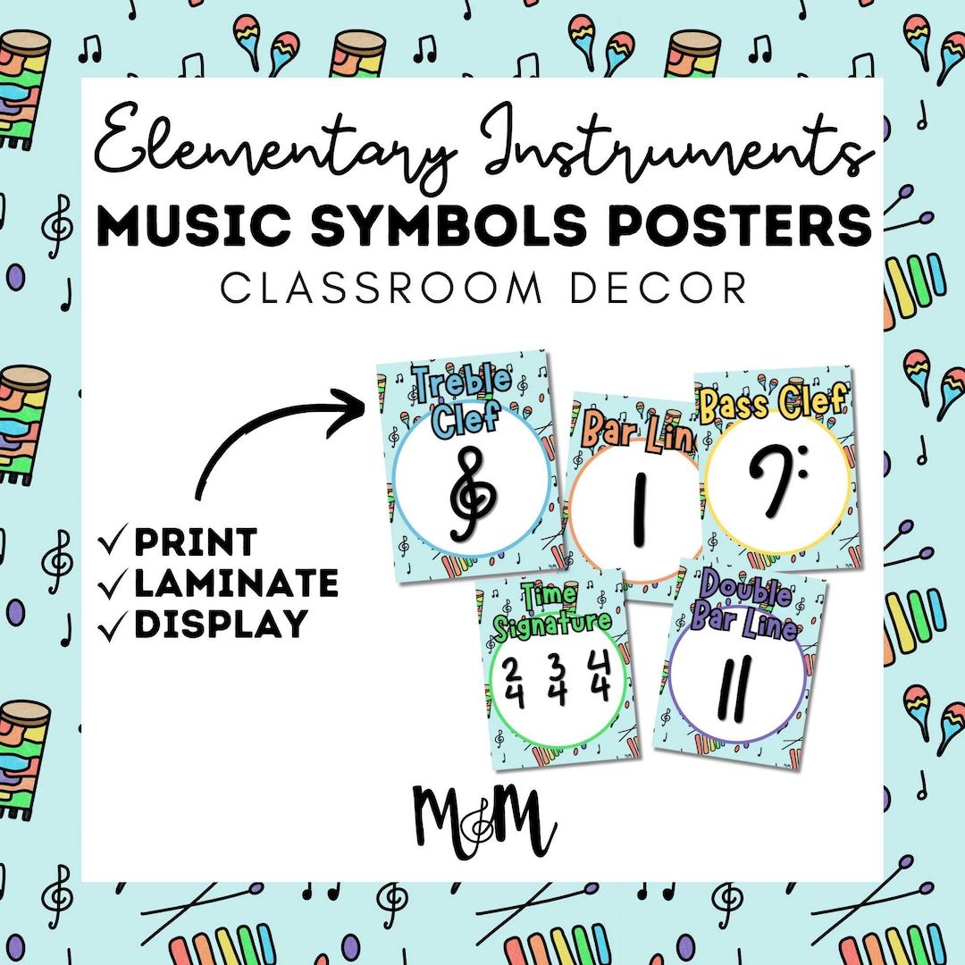Elementary Instruments: Music Symbols Posters DIGITAL DOWNLOAD - Etsy