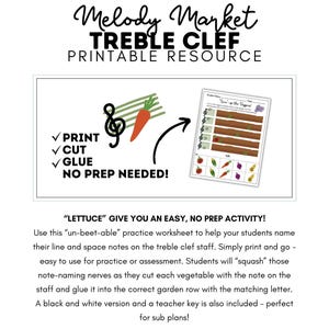 Melody Market: Cut and Glue Treble Clef Lines and Spaces DIGITAL ...