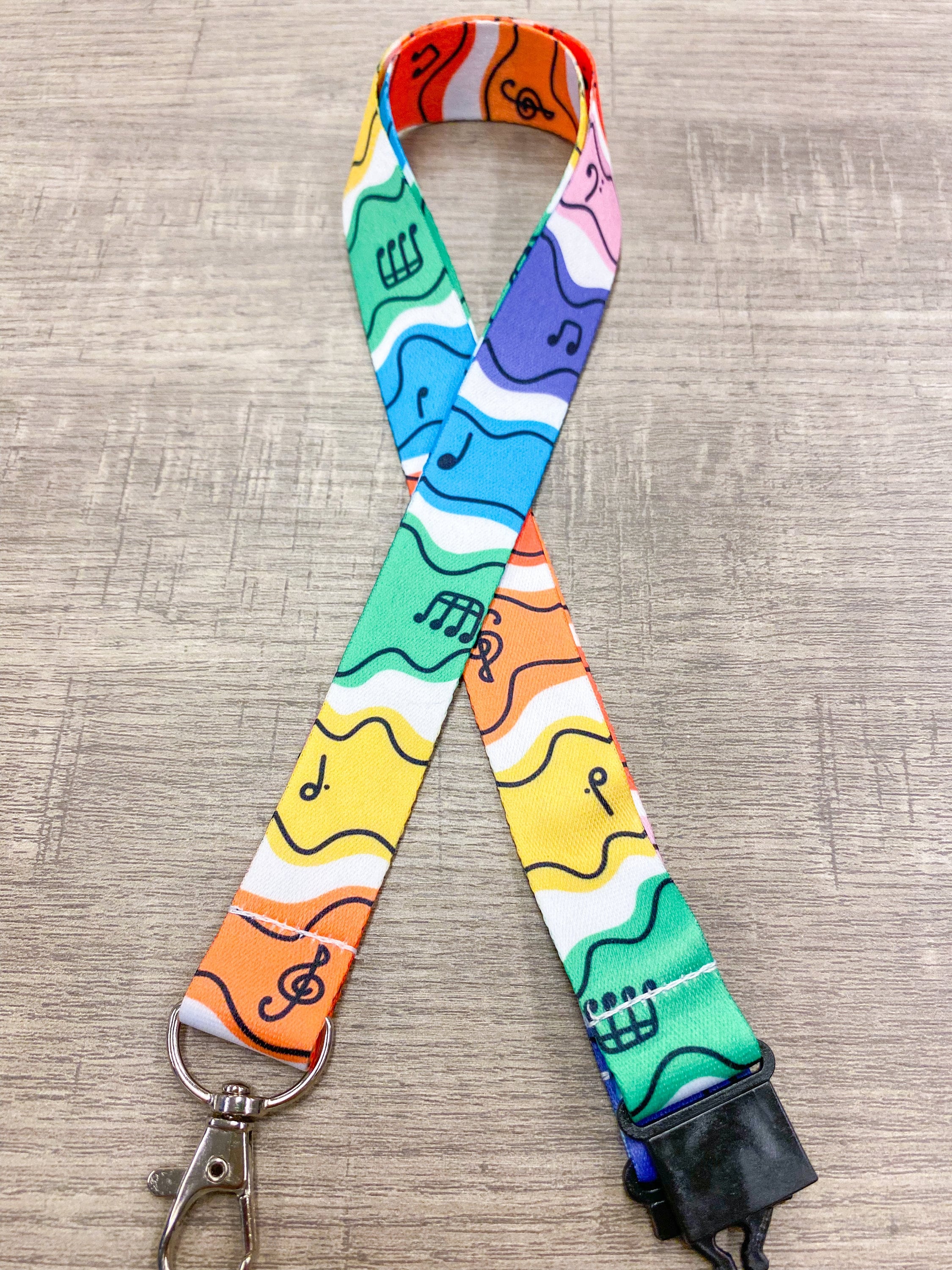 Abstract Rainbow Lanyard | Keys Lanyard, Music Teacher Lanyard, Music ...