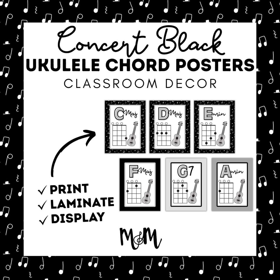 Concert Black: Ukulele Chord Posters DIGITAL DOWNLOAD - Etsy