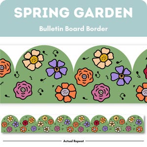Spring Garden Bulletin Board Border | Music Classroom Decor, Music Room ...