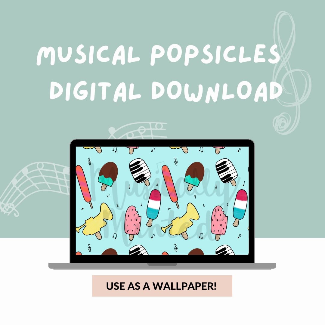 Musical Popsicle Pattern DIGITAL DOWNLOAD | Google Slide, Desktop ...