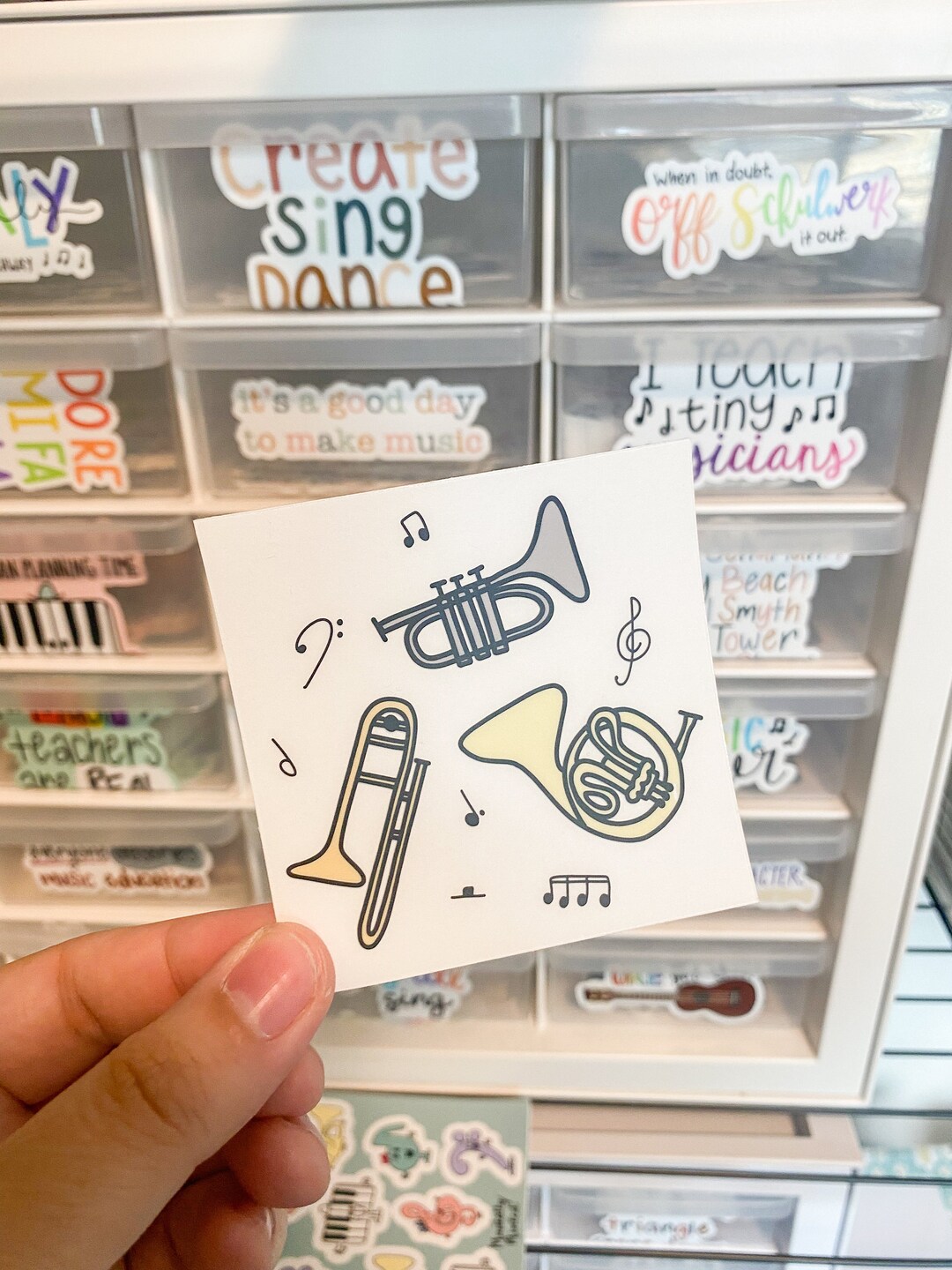 Brass Trio Clear Sticker | Brass Sticker, Band Student, Band Teacher ...