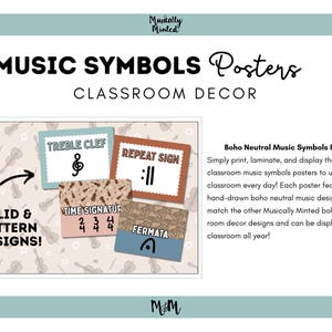Boho Neutral: Music Symbols Posters DIGITAL DOWNLOAD - Etsy