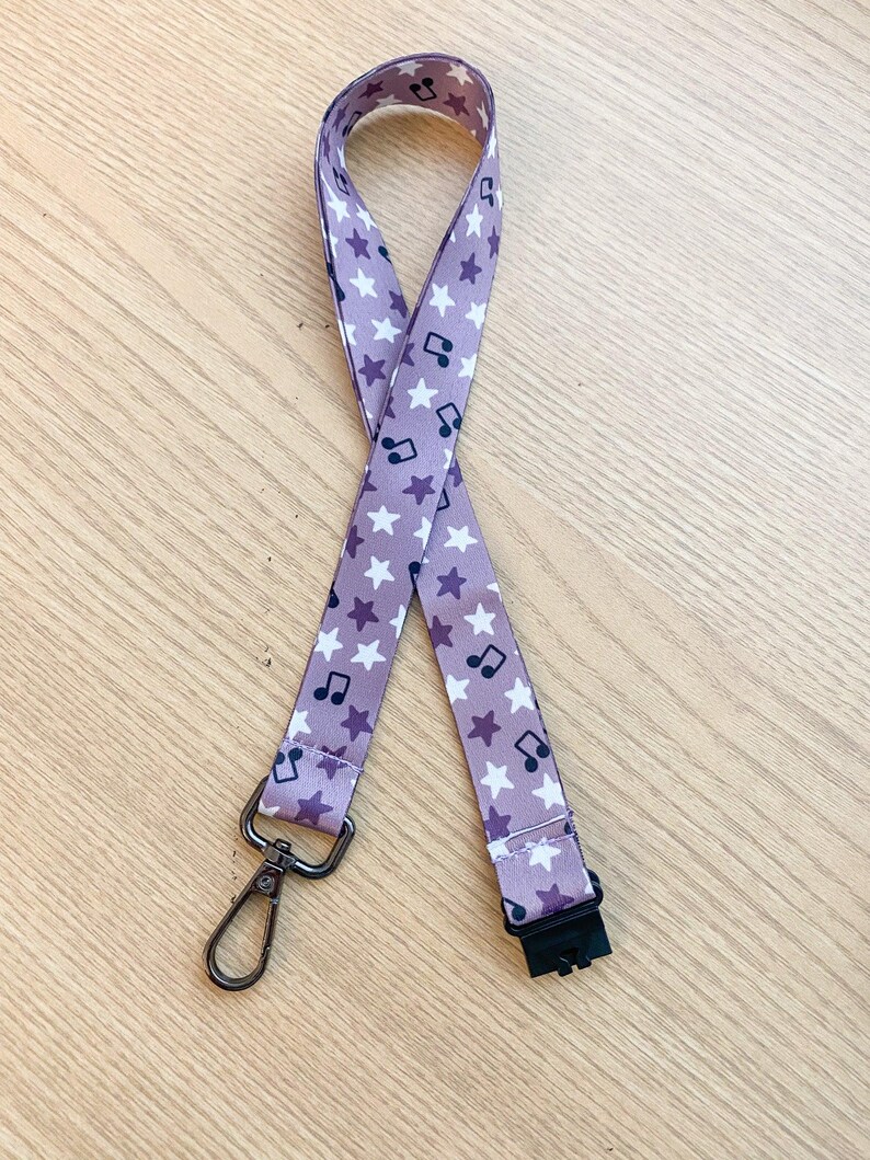 Purple Stars Lanyard | Keys Lanyard, Music Teacher Lanyard, Music ...