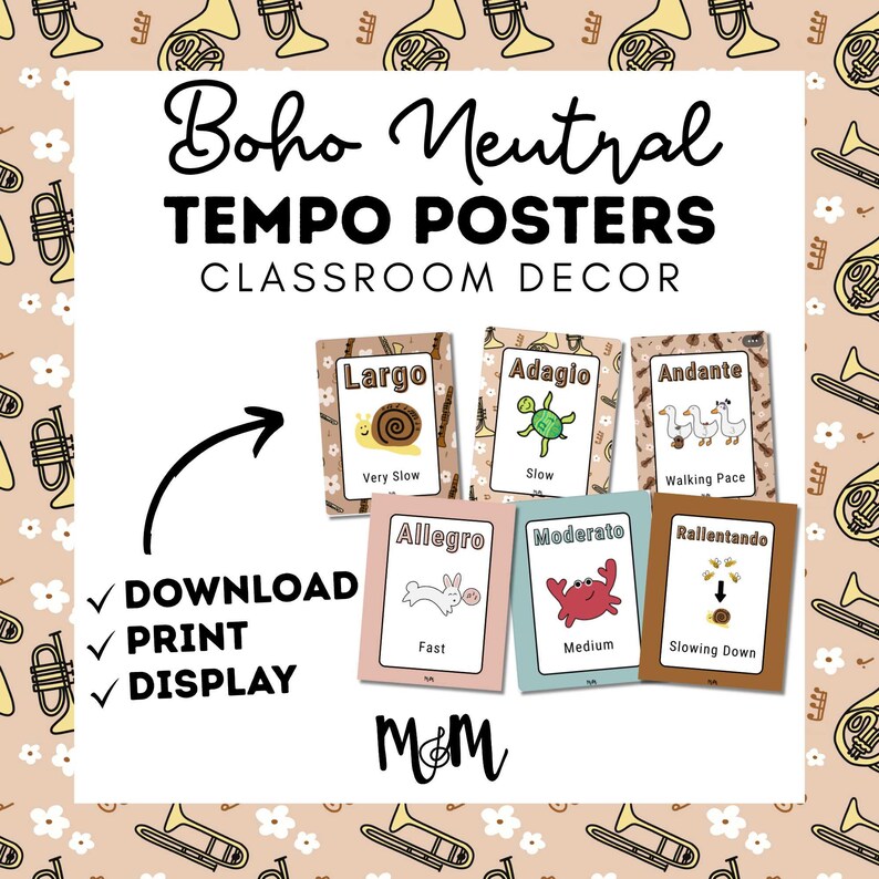 Boho Neutral: Tempo Posters DIGITAL DOWNLOAD - Etsy
