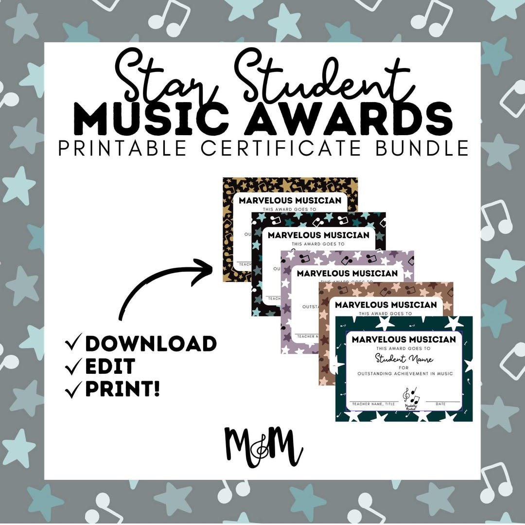 Musically Minted: Star Student Music Award Certificates | End of the ...